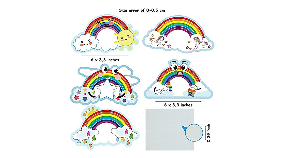 Colorful Rainbow Cut-Outs Set for Classroom Décor