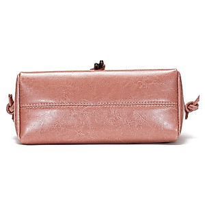 JeHouze Women's Leather Messenger Small Crossbody Handbag Shoulder Purse (Pink)