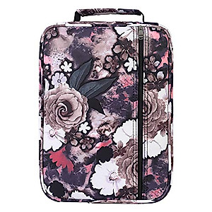 Shulaner Pencil Case Slot Holds 270 to 274 Colored Pencils or 180 to184 Color Gel Pens with Zipper Closure Large Capacity Nylon Pen Organizer for Artist Gray Rose