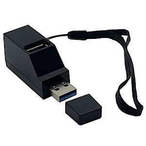 3-Port USB 3.0 Hub, Traovien USB 3.0/2.0 Data Hub Splitter Portable for PC, Laptop(Black,1pcs)