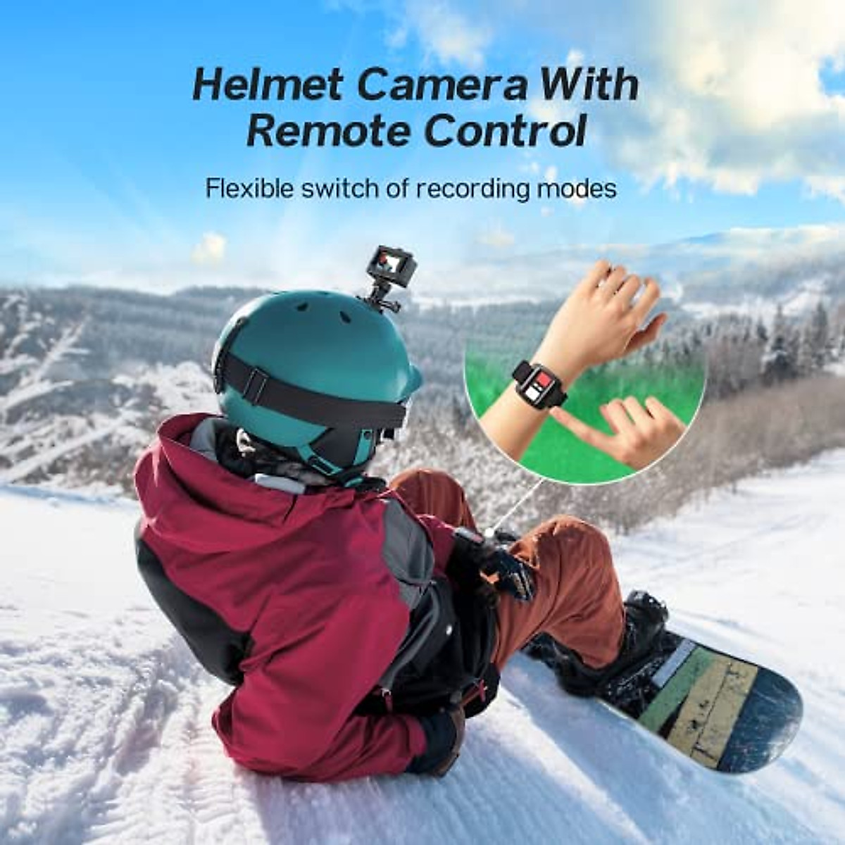 Action Camera 4K WiFi - 40M Waterproof Underwater Camera Motorcycle Helmet Camera Support 128G TF Card for Diving Riding Hiking,External Microphone, 2*Batteries and Mounting Accessories