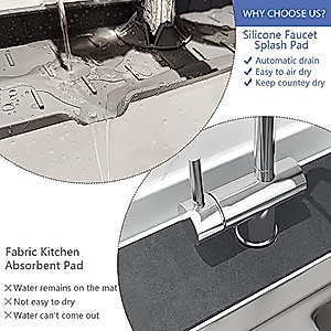 YGXS Kitchen Sink Faucet Splash Guard, Silicone Faucet Mat Sink Mat Silicone Sink Splash Guard Faucet Absorbent MatGrey Faucet YGXS-003 0