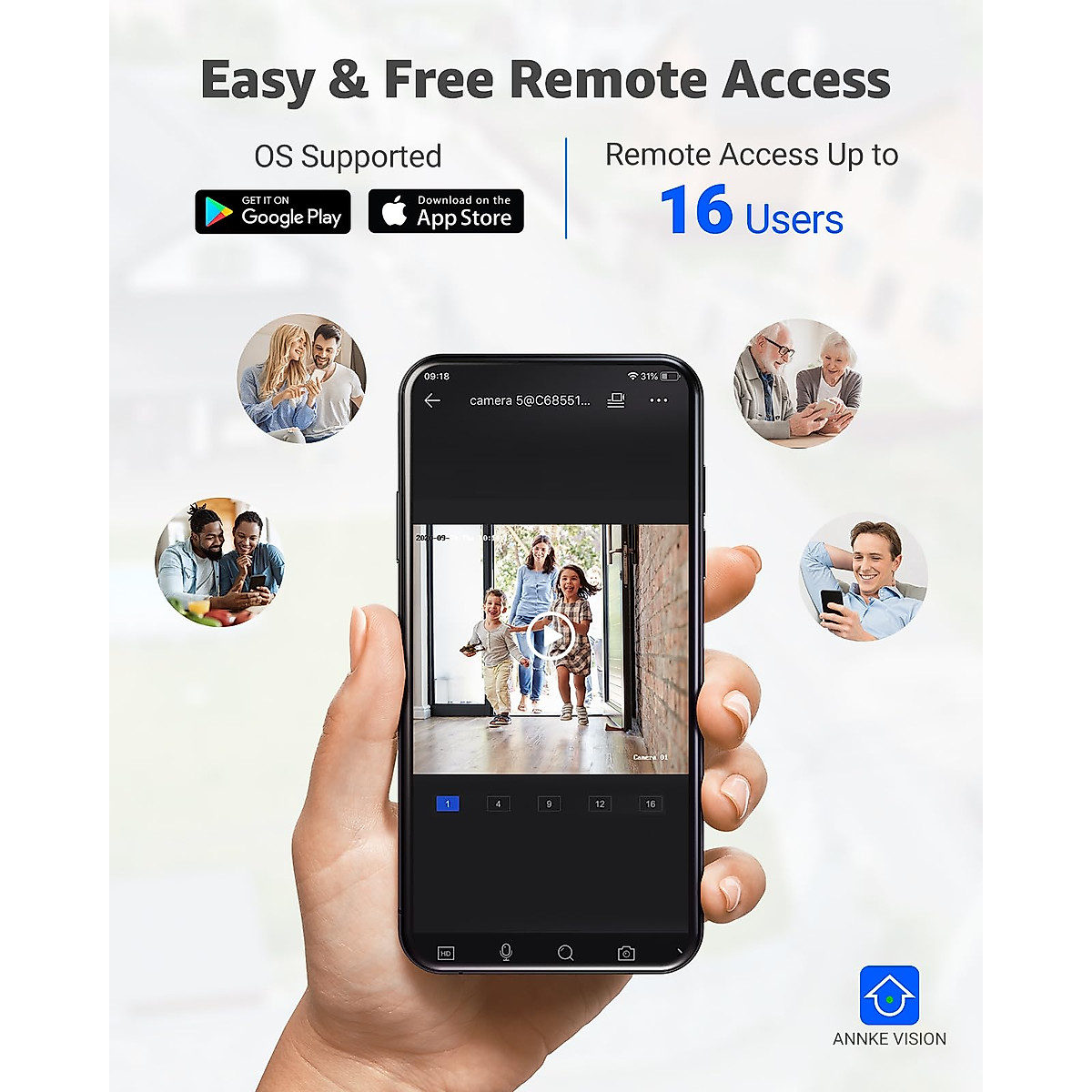 ANNKE H500 5MP PoE Security Camera System w/ 6MP 8 Channel NVR, 8 X 5MP Turret IP Cams, Support RTSP, 24-7 Hour Audio Recording, 100 FT EXIR 2.0 Night Vision, IP67 Weatherproof, Built-in 2TB HDD