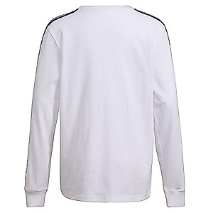 adidas Boys' Long Sleeve Cotton Small Logo T-Shirt, White