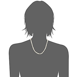 Sterling Silver White Freshwater Cultured A Quality Pearl Necklace (6.5-7mm), 18"