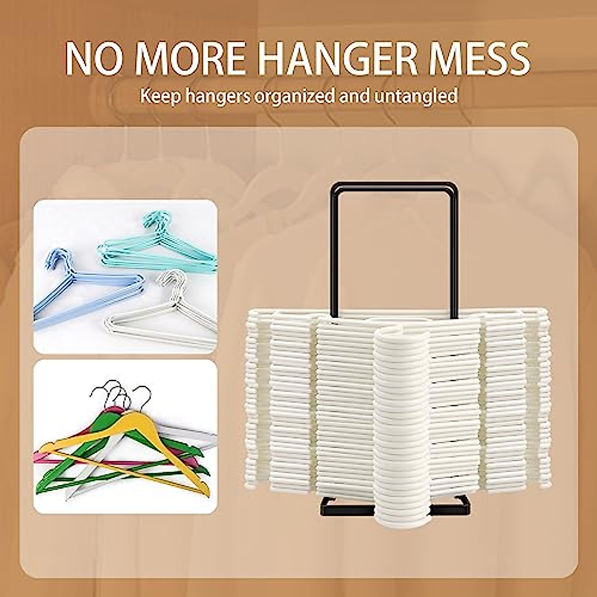 TXINBT 2 Pack Hanger Organizer,Clothes Hanger Stacker for Closet Laundry Room，Can accommodate 110 Wire Hangers，Hanger Storage That fits Hangers