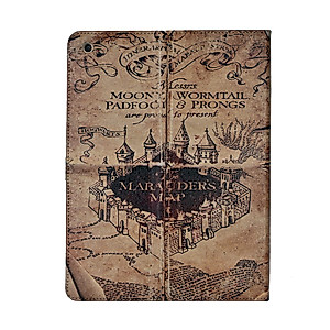 Case for iPad 6th/5th Generation 9.7 Inch 2018/2017 Release, Premium PU Leather Folding Stand Multiple Viewing Angles TPU Protective Cover, Magic Map Vintage