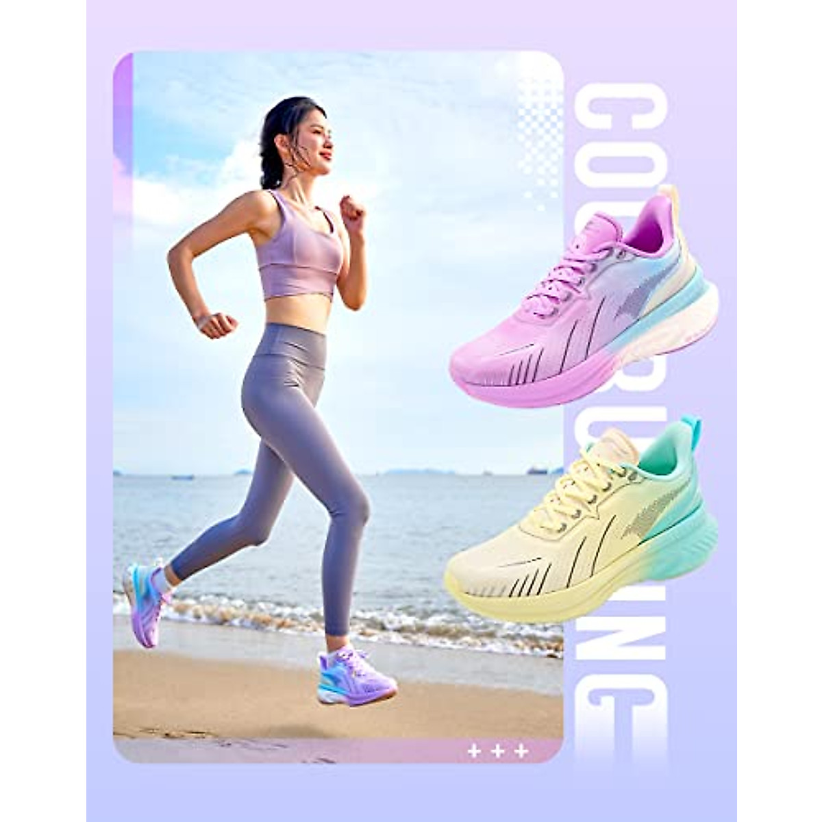 O-Resilio Max Cushioning Running Shoes for Men & Women Wide Cushioned Lightweight Athletic Supportive Road Running Shoes with Arch Support Light Purple Size US Men 12