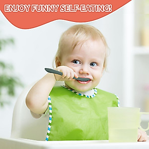 6-Piece Silicone Baby Feeding Spoons for First Stage Infant, Soft-Tip Easy on Gums I Training Spoon Self | Baby Utensils Feeding Supplies, Dishwasher Safe & Boil-proof