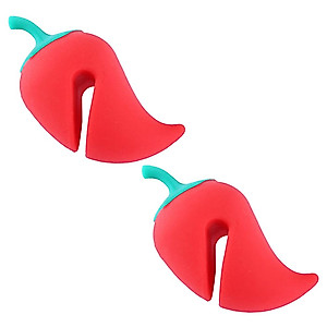 Hemoton Pot Cover Holder 1 Set 2pcs Spill Proof Lid Lifter for Soup Pot Silicone Kitchen Tools Lid Stand Heat Resistant Holder Let Steam Release Cooking Helpers Decoration Spill Stopper