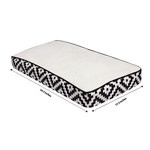 Bacati Love Diamond Plush Diaper Changing Pad, Black/White