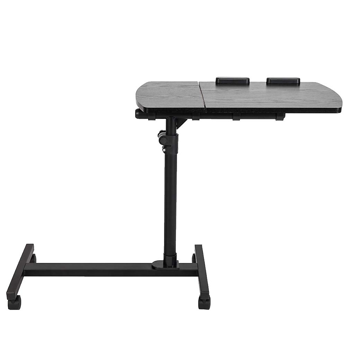 Black Mobile Standing Desk, Adjustable Rolling Desk, Portable Laptop Desk with Wheels, Overbed Bedside Table Laptop Table for Couch,Overbed End Table,Ver Bed Table with Wheels Adjustable 59x34x97CM