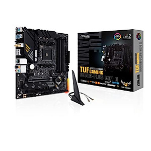 ASUS TUF GAMING B550M-PLUS WiFi II AMD AM4 (3rd Gen Ryzen) microATX motherboard (PCIe 4.0, WiFi 6 2.5Gb LAN, BIOS FlashBack, HDMI 2.1, USB 3.2 Gen 2, Addressable Gen 2 RGB header and AURA Sync)