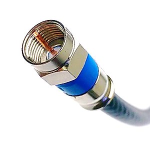 PHAT SATELLITE INTL 100ft RG6 Coaxial Cable Made in USA Pro Rated Indoor Outdoor Anti Corrosion Brass Compression Connectors UL ETL CATV RoHS 75 Ohm RG6 Digital Audio Video Broadband Internet Cable