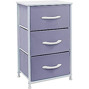 Sorbus Kids Dresser with 8 Drawers and 3 Drawer Nightstand Bundle - Matching Furniture Set - Storage Unit Organizer Chests for Clothing - Bedroom, Kids Rooms, Nursery, & Closet (Purple)