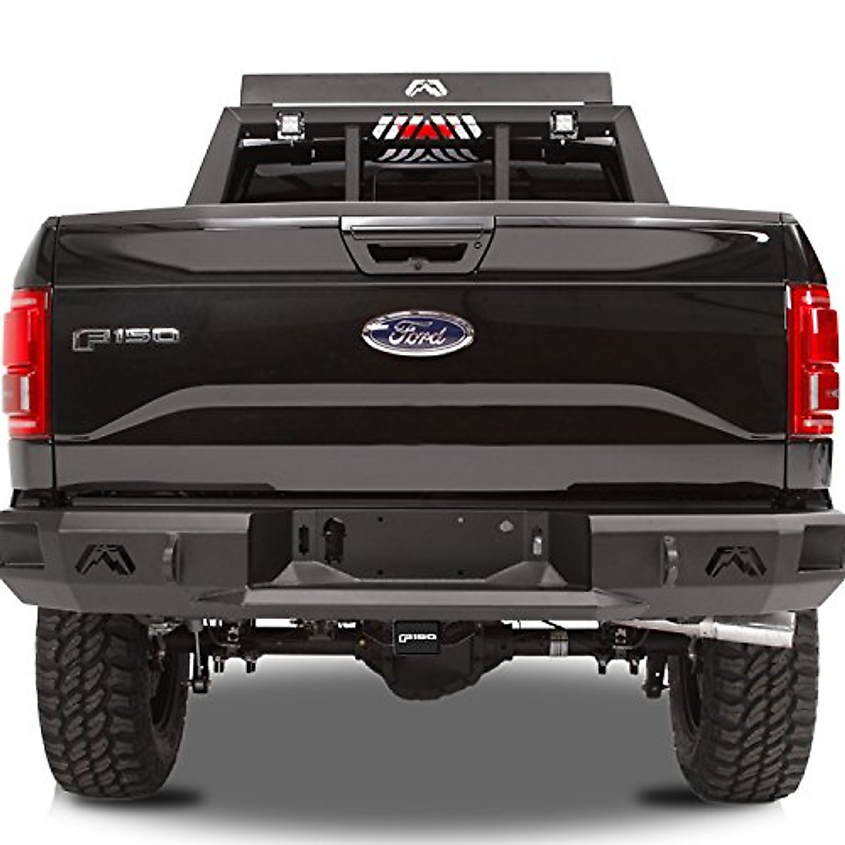 iPick Image, Compatible with - Ford F-150 2015-2021 UV Graphic Carbon Fiber Look Metal Face-Plate on ABS Plastic 2 Tow Hitch Cover