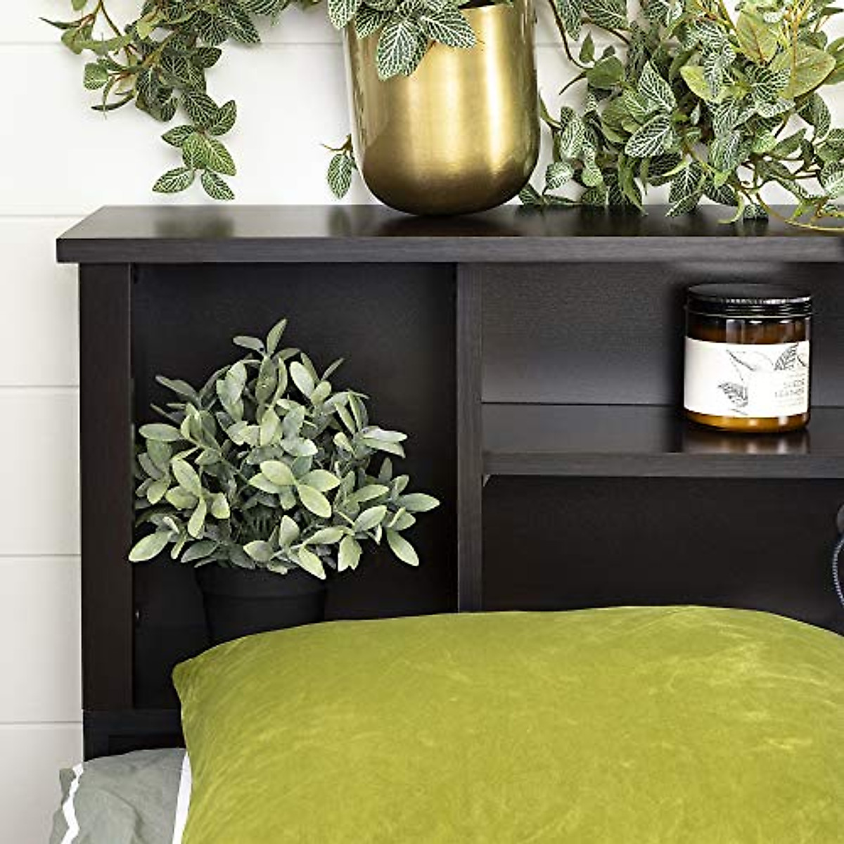 South Shore Vito Bookcase Headboard, Queen, Chocolate