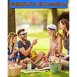 Yooler Glass Cups with Lids and Straws - 16oz Can Shaped Drinking Beer Glasses, Iced Coffee Cups, Cute Glass Tumbler with Straw and Bamboo Lid, Ideal for Cocktail, Whiskey, Gift (Set of 4)