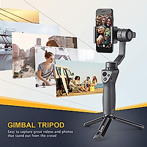Zeadio Metal Mini Tripod, Desktop Tabletop Stand Compact Tripod for Smooth 4, Osmo Mobile, Vimble 2, Gimbal Handle Grip Stabilizer and All Cameras