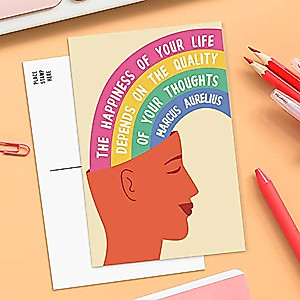 Sweetzer & Orange Motivational Postcards Pack (60 Post Cards) 4x6 Postcards for Kids and Adults. Growth Mindset Affirmation Cards, Mindfulness Cards, Inspiration Cards and Blank Encouragement Cards