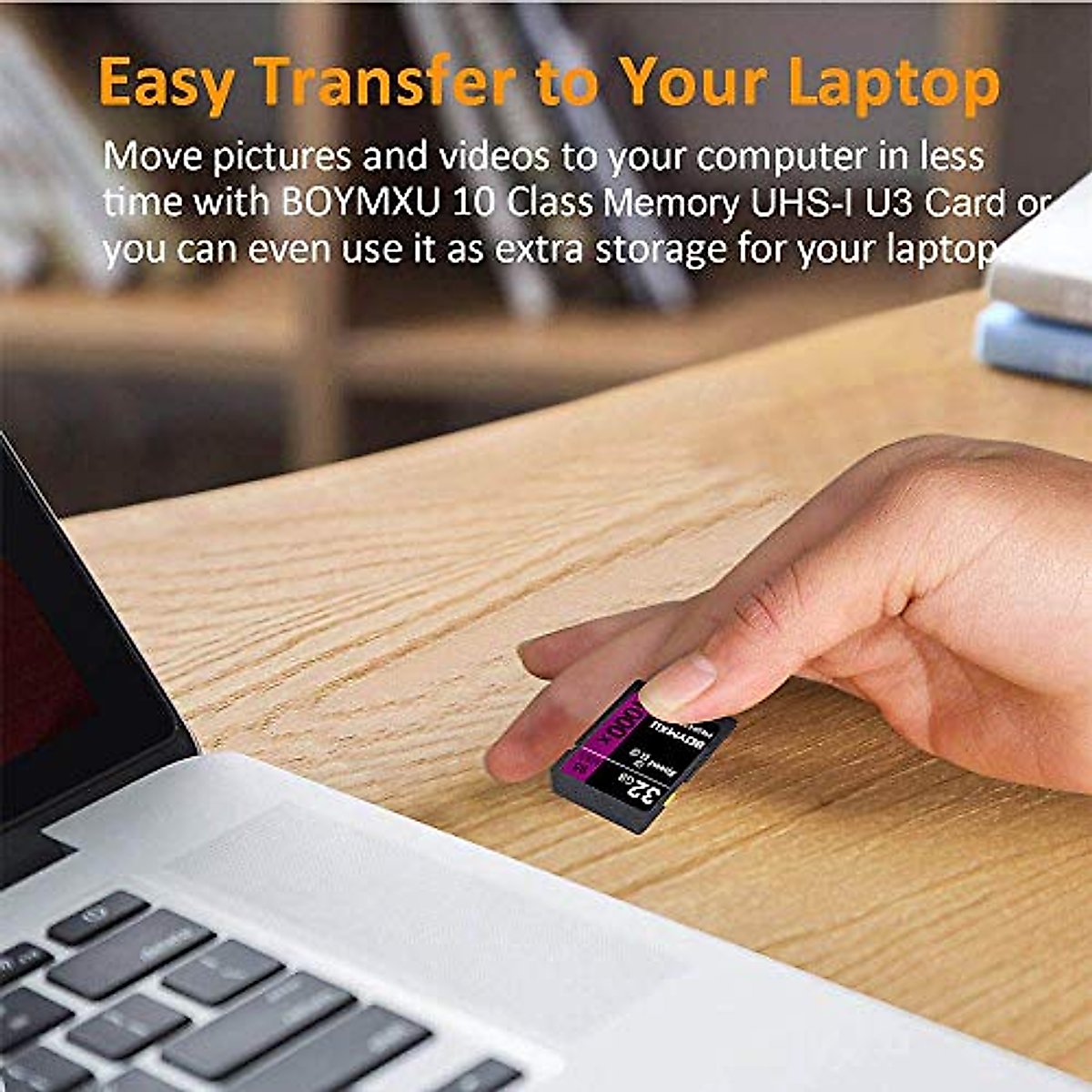 32GB Memory Card, BOYMXU Professional 1000 x Class 10 Card U3 Memory Card Compatible Computer Cameras and Camcorders, Camera Memory Card Up to 95MB/s, Purple/Black