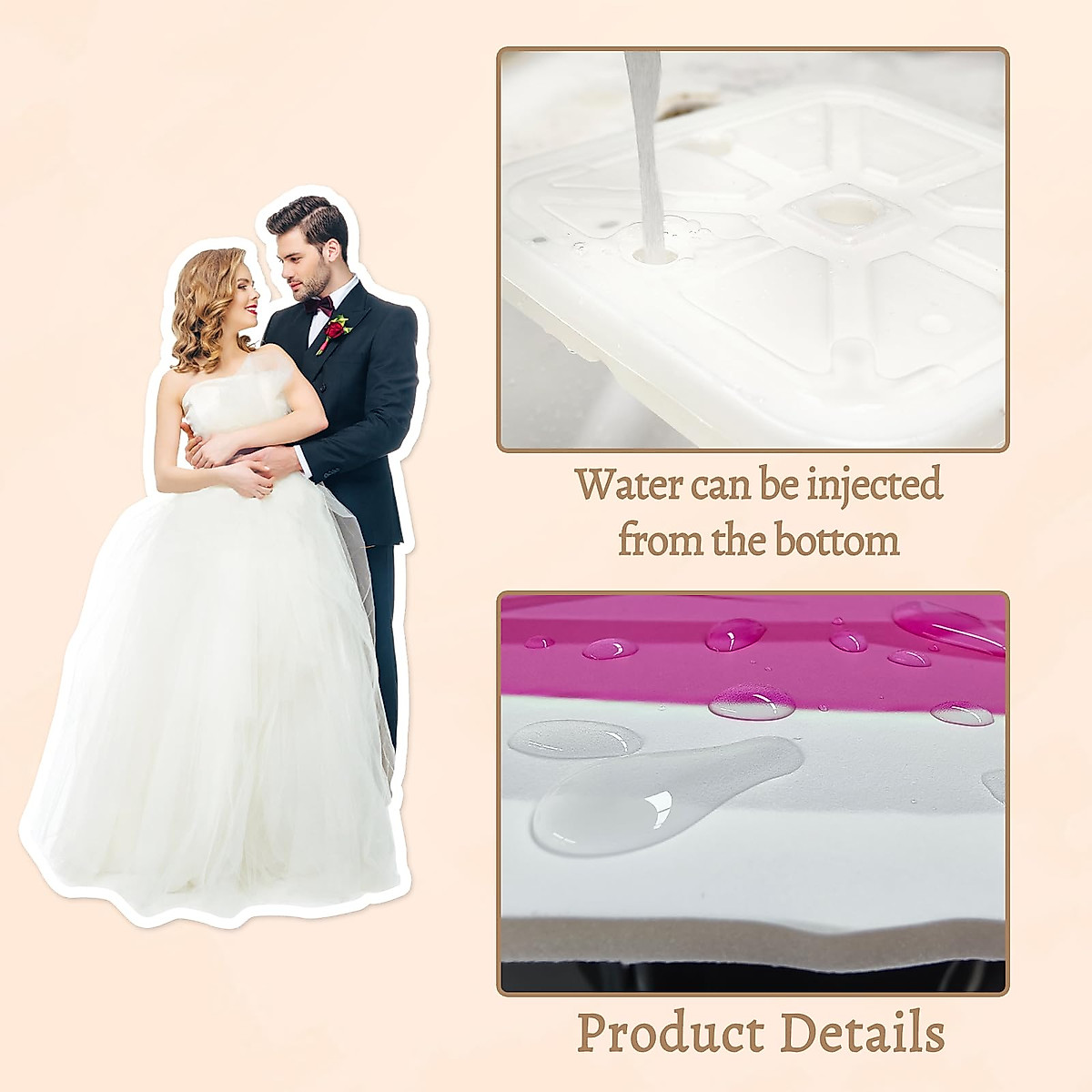 Custom Life Size Cardboard Cutout Personalized Picture Card Board Cut Outs Life-Size Funny Stand Up for Wedding, Graduation, Birthday, Christmas, Anniversary 1-6 ft