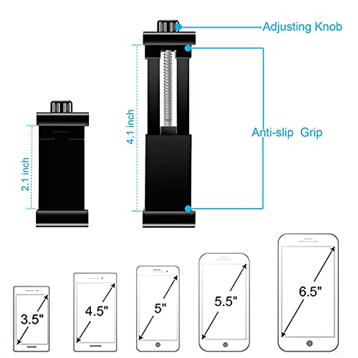 UYODM Phone Wall Mount Holder Bracket Magic Arm and Clamp, Compatible with iPhone/Samsung Galaxy/Nexus/HTC/LG Most Smart Phones and GPS up to 4" Wide(Upgraded Version)