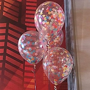 24 Pieces Rainbow Multicolor Confetti Balloons | PREFILLED 12 Inch Latex Party Balloons with Bright Rainbow Confetti | Party Decorations, Wedding & Engagement, Bridal, Proposal (Colorful)