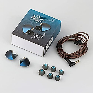Linsoul Kiwi Ears Dolce 10mm LDP Dynamic Driver in-Ear Monitor, HiFi IEM with 3D Printed Resin Shell, Detachable 2 Pin OCC Cable for Audiophile Musician DJ