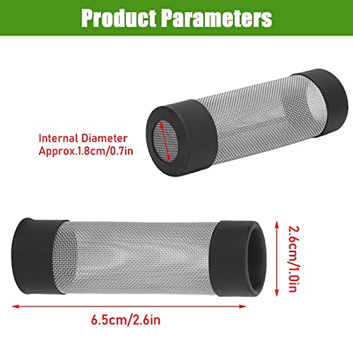 SHYEKYO Stainless Steel Aquarium Filter Intake Cover, Fish Shrimp Protect Cover Filter Guard Safe Inlet Inflow Protect Basket Mesh Media for Aquarium and Fish Tank Use (18mm Inner Diameter)