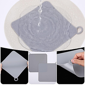 4PCS Shower Drain Cover 5.9 Inch Silicone Floor Drain Cover Silicone Floor Drain Anti-Odor Mat, Bathtub Drain Cover Silicone Kitchen Bathroom Bath Tub for Bathtub Kitchen Laundry Sink Accessories