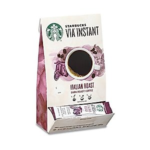Starbucks VIA Instant Coffee—Dark Roast Coffee—Italian Roast—100% Arabica—1 box (50 packets)