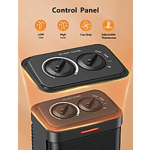 1000W/700W Space Heater, Small Ceramic Space Heater with Thermostat, Mini Portable Electric Heater with Fast Safety Heat, Multiple Protection for Home Office Desk