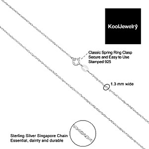 Sterling Silver Singapore Chain Pendant Necklace (1.3 mm, 20 inch)
