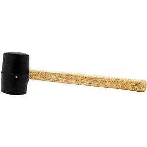 Performance Tool 1129 Rubber Mallet - Durable Head with Wood Handle, Ideal for Non-Marring Applications and General Purpose Use