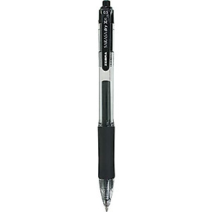Zebra Pen Sarasa Dry X20 Retractable Gel Pen, Fine Point, 0.5mm, Black Ink, 12-Pack