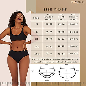 FINETOO Women's High Waisted Seamless Underwear Full Coverage Brief Ladies No Show Panties Sexy Lingerie Regular&Plus Size(L)