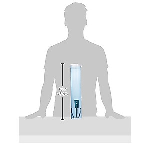 San Jamar Small Pull-Type Cup Dispenser Fits 3-4.5 Oz Cone Cups, 3-5 Oz Flat Cups with Flip Caps for Restaurants, Dining Halls, and Fast Food, Plastic, 16 Inches, Blue