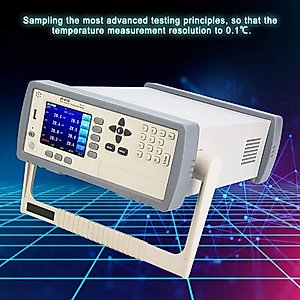Temperature Recorder, AT4116 Multi Channel Temperature Tester, 16 Channel Professional Temperature Tester Data Logger, with TFT Screen Display, -200℃ -1300℃, USB Port(220v)