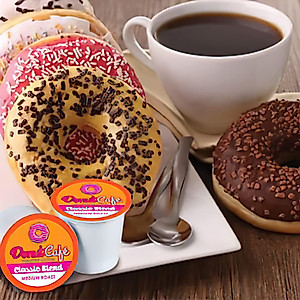 Donut Café - Coffee Gourmet Pods, Classic Blend, Medium Roast – Non-GMO, Gluten Free – Compatible with Keurig K Cup Brewers – Smooth & Delicious – 80 Count