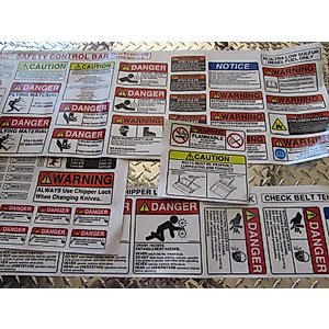 MORBARK Wood Chipper Safety Decal KIT