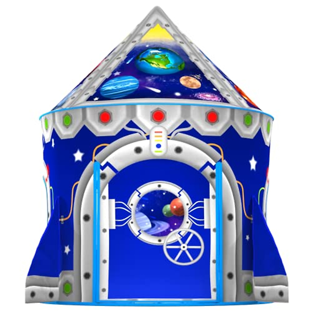 ImpiriLux Play Tent for Kids with Cape and Mask Costume Set | Rocket Themed Children's Pop Up Playhouse Fort for Boys and Girls