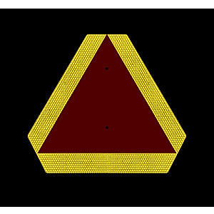 Ignixia Slow Moving Vehicle Sign,(Pack of 02) Rust free Aluminium 0.5mm Slow Moving Vehicle Triangle signs, 14”x 16” Inches Orange base with Reflective border, SMV Sign for Golf Cart, UTV, safety signs