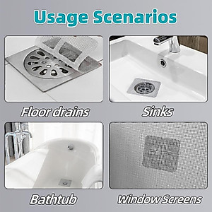 MYYSOQUZ Disposable Hair Drain Stickers,Disposable Shower Drain Hair Catcher Mesh Stickers, 2024 New Drain Cover Hair Catcher for Bathroom Laundry Bathtub Kitchen (20PCS)