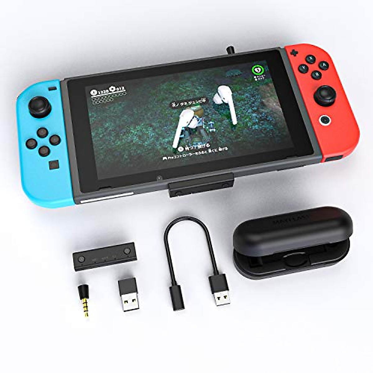 MAYFLASH PodsKit Bluetooth Adapter for Switch, PS4 and PC, Dual Stream Bluetooth Wireless Audio Transmitter with aptX Low Latency.