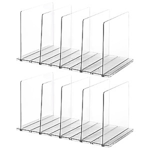 2 Pack Purse Divider Organizers for Closet, 16.3'' x 7.9'' x 6.4'' Adjustable Clear Shelf Dividers for Bags Purses Closet Organization, Handbag Divider Organizer Holders for Bookshelf Bedroom