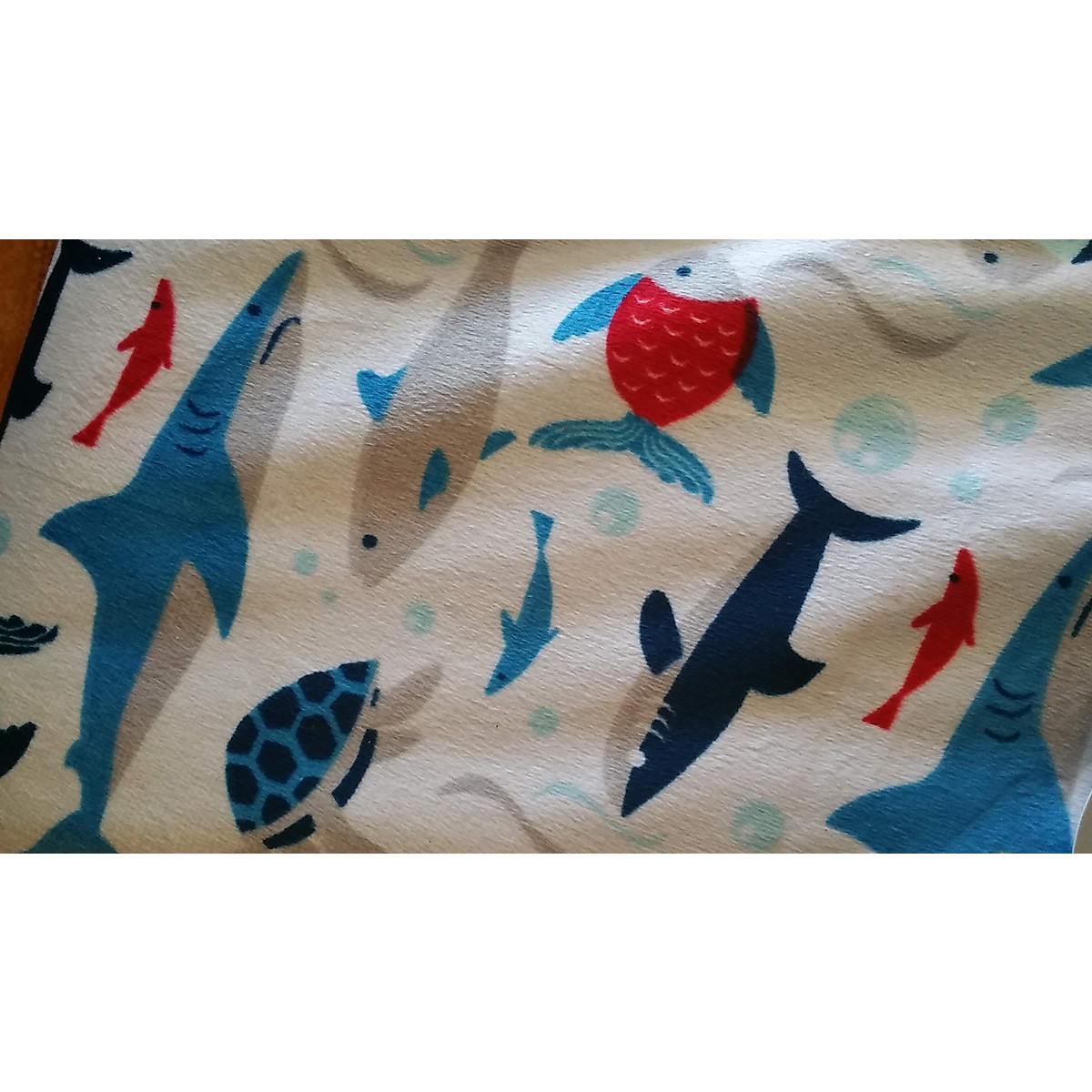Posh Linens Shark Sherpa Blanket Blue: Soft Double Layer with Fun Ocean Design for Baby Boy Toddler Child