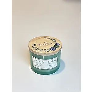 Sand & Fog Tahitian Vanilla Candle in Glass Jar with Wooden lid (12 oz, Green)