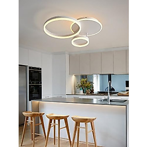 KAUCQI Dimmable Lighting Fixtures Ceiling, Modern Ceiling Light of 3000K-6000K with Remote Control, Led Lights 54W 5400lm for Living Room, Kitchen, Hallway Lamparas de Techo Modernas