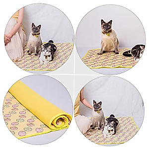 balacoo Silk Crate Breathable Travel Freeze Rest Portable Car Sleeping Puppy Self Yellow Dogs Pet Kitten Kennel Ice Seats House Cats Sofa Cooling Reusable and Mat S for Home Pad Washable